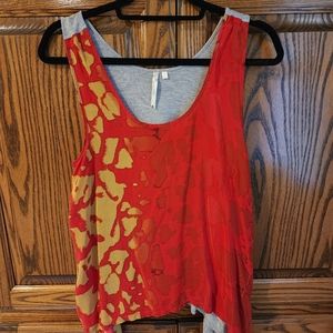 Petticoat Alley | Tops | Petticoat Alley Red Yellow Animal Print Scoop ...